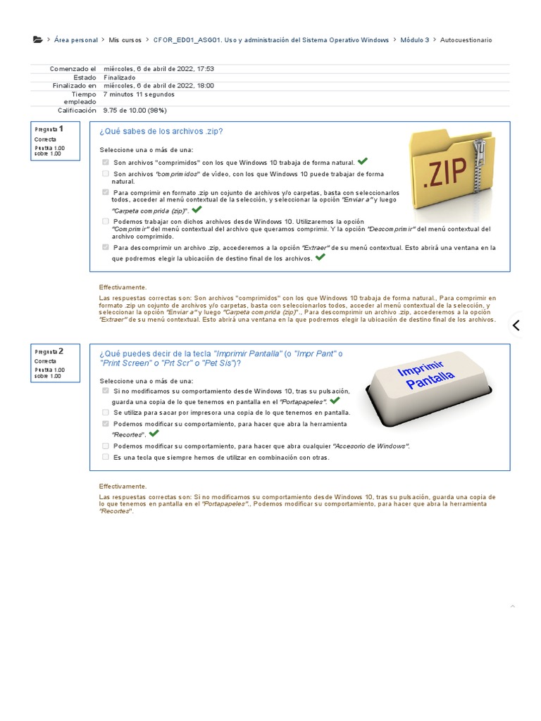 Autoevaluacion Modulo 3.2 - 2 | PDF | Archivo de computadora | Zip (formato de archivo)