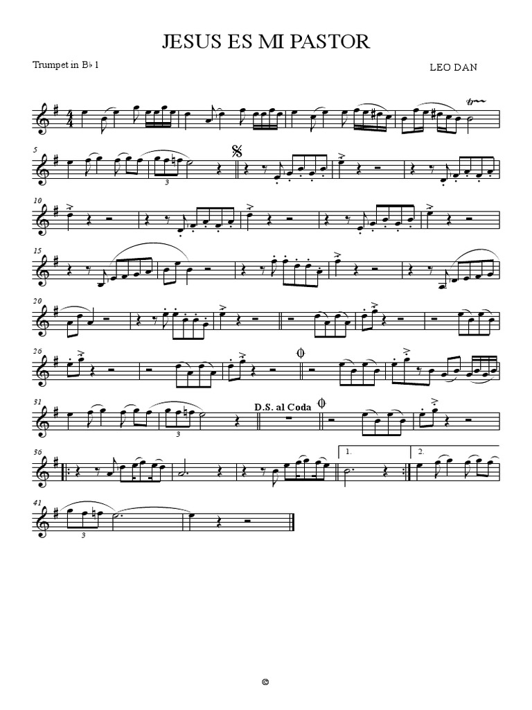 Jesus Es Mi Pastor - Trumpet in BB 1 | PDF | Alphabet latin