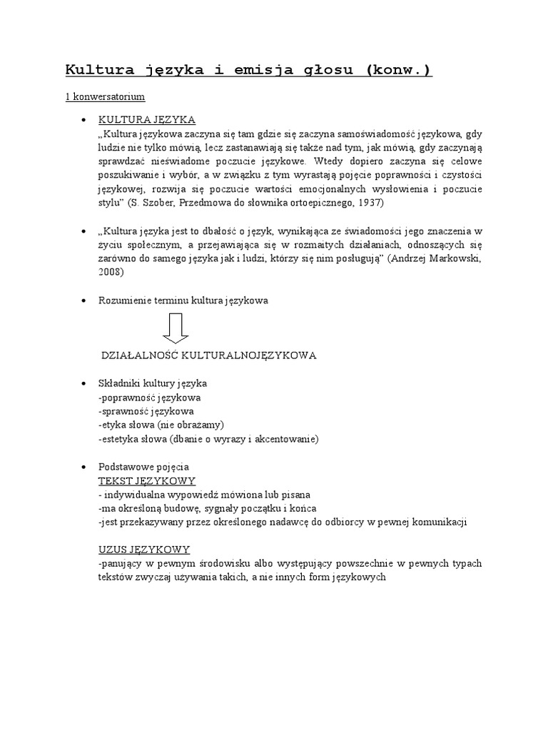Kultura Języka I Emisja Głosu | PDF Kultura Języka I Emisja Głosu | PDF