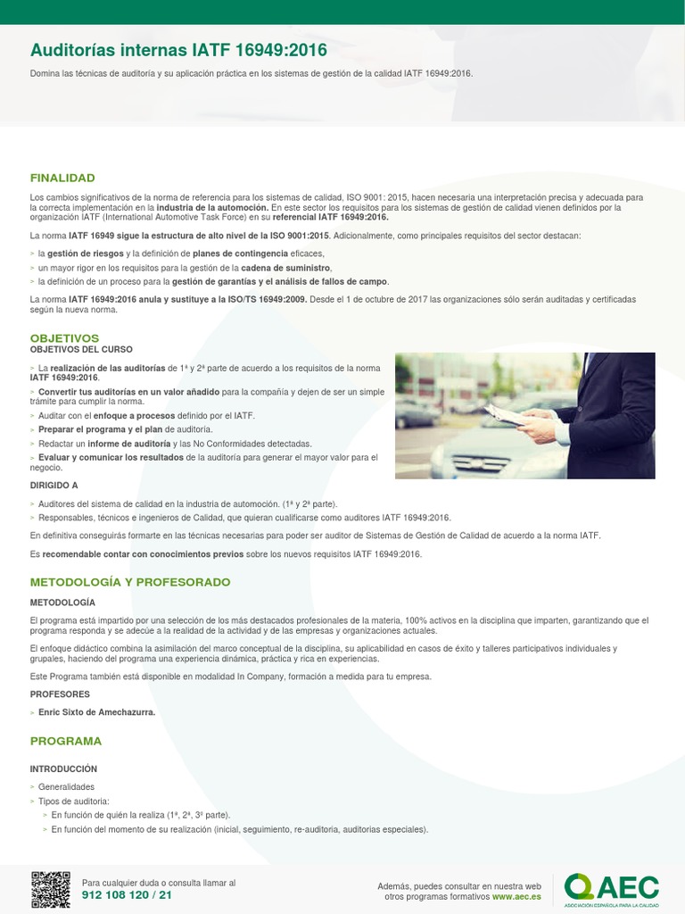 Auditorias Internas Iatf 169492016 | PDF | Auditoría | Calidad (comercial)