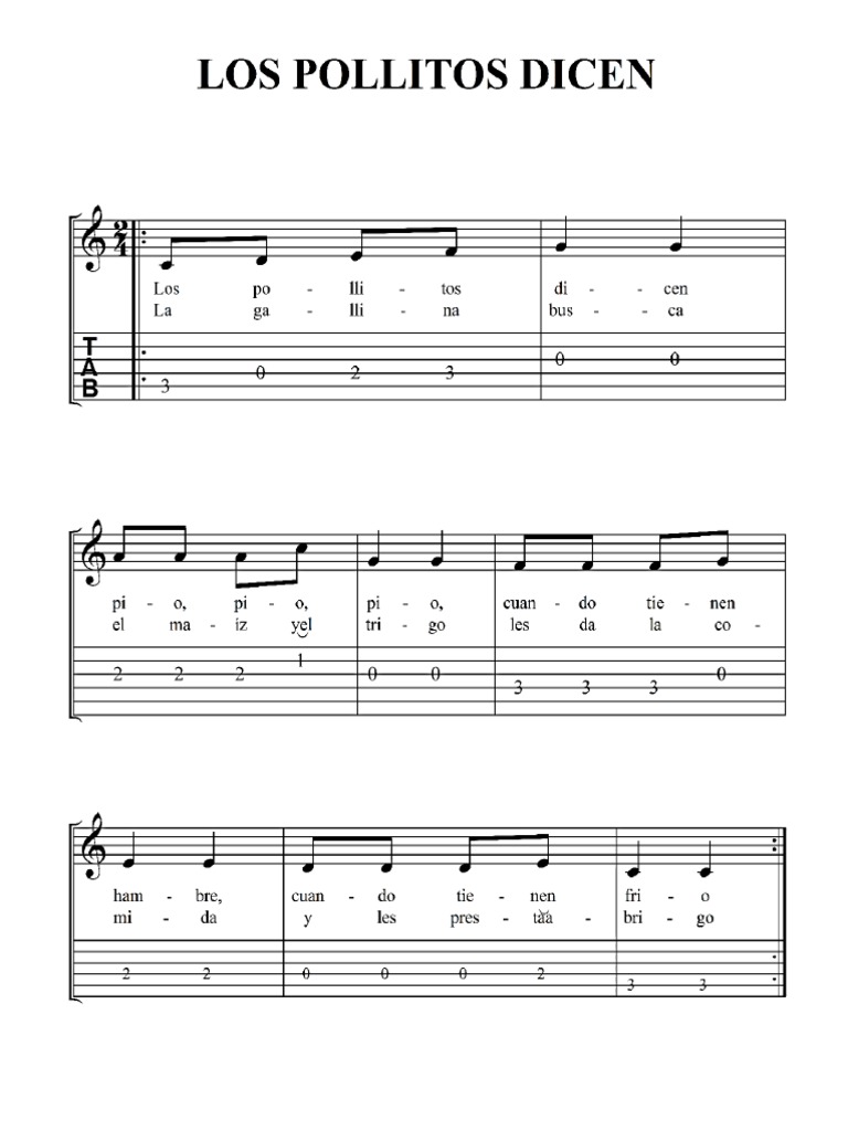 Los Pollitos Dicen | PDF
