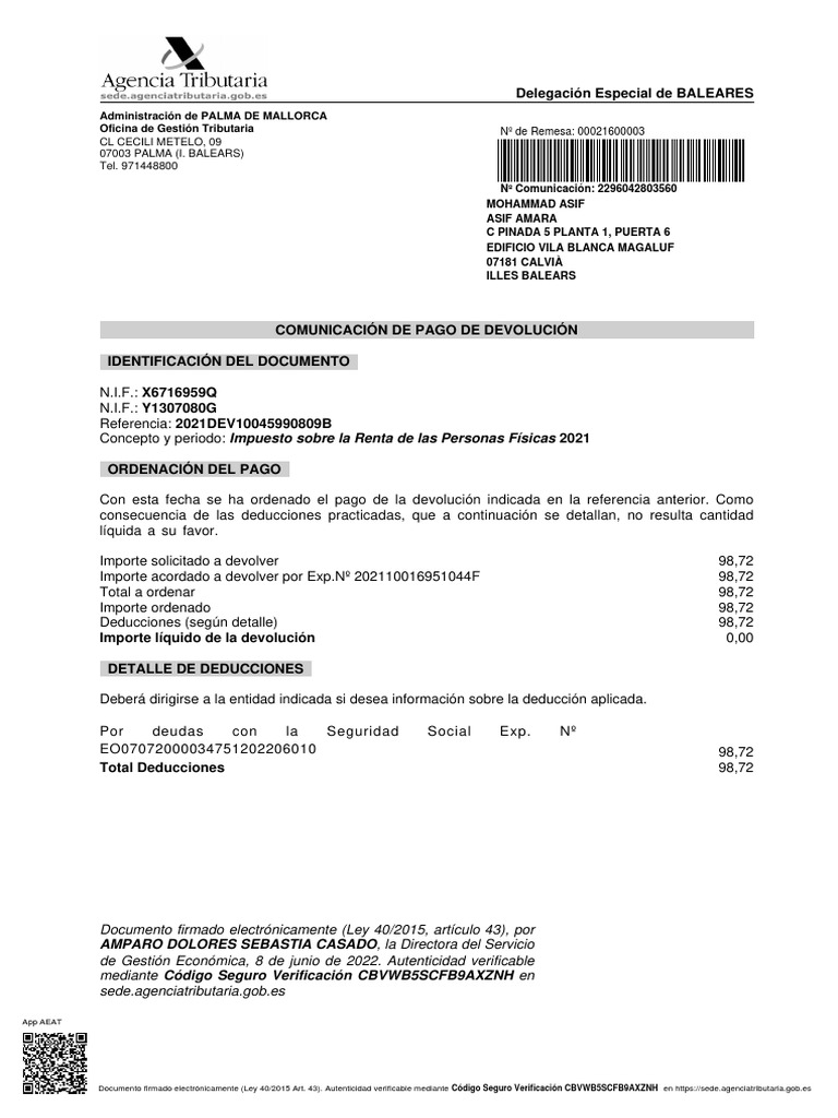 Delegación Especial de BALEARES: CL Cecili Metelo, 09 07003 PALMA (I ...