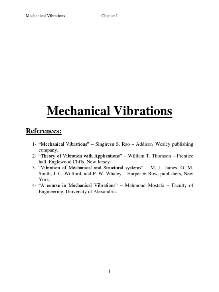 Mechanical Vibrations-1 | PDF | Oscillation | Resonance