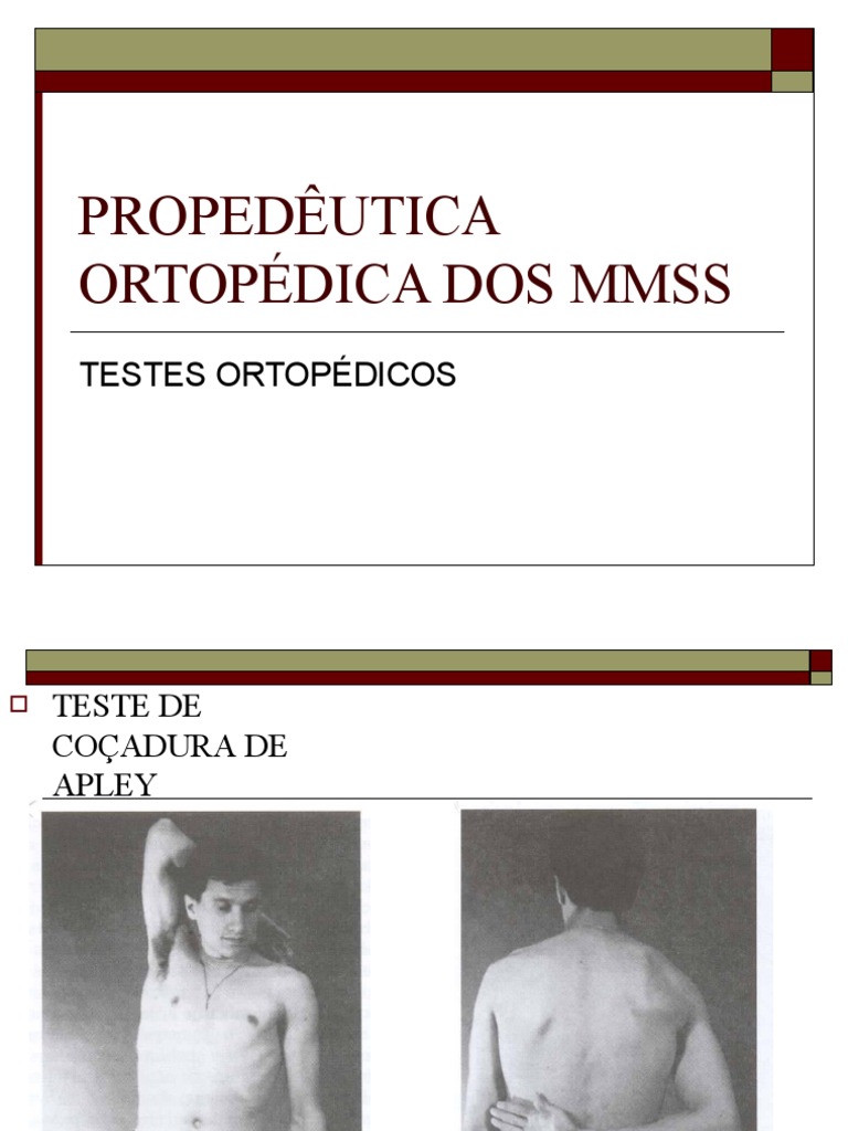 Testes Ortopédicos para MMSS | PDF