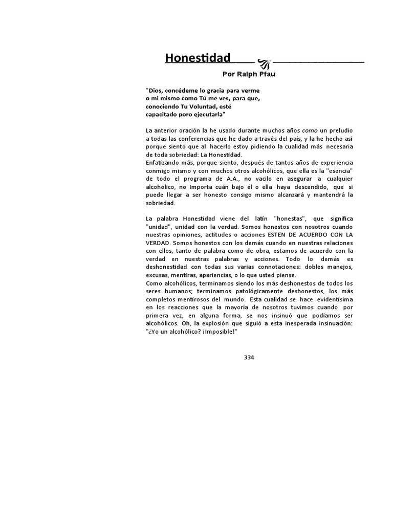 Honestidad: Clave para la Sobriedad | PDF | Pablo el apóstol | Verdad