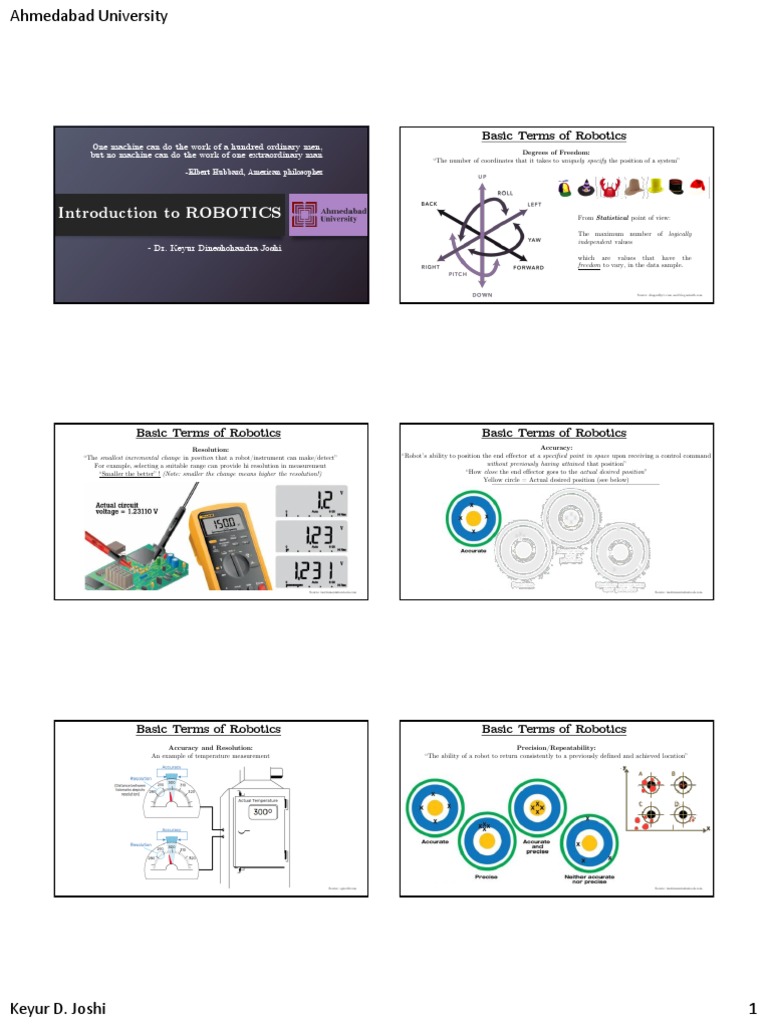 Introduction To ROBOTICS: Basic Terms of Robotics | PDF