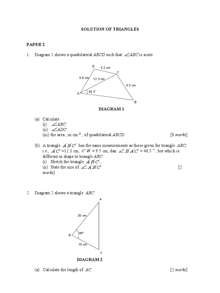 10 Solution of Triangles | PDF