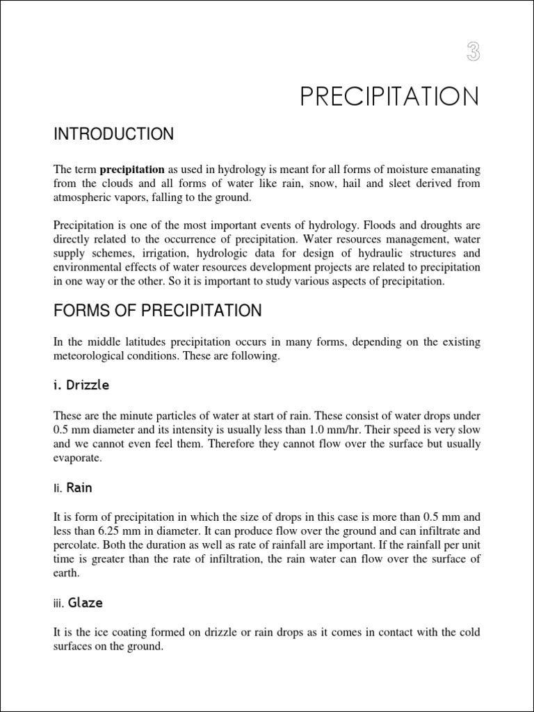 Ch. 3 - Precipitation | PDF | Rain | Thunderstorm