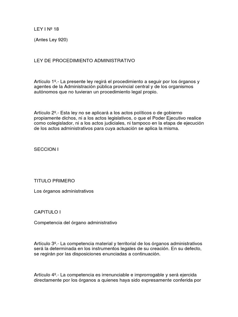 Ley I Nro. 18 Antes 920 y 1510 | PDF | Ley procesal | Esfera pública