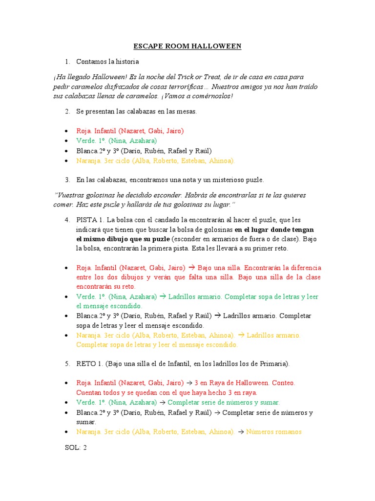 Escape Room Halloween | PDF