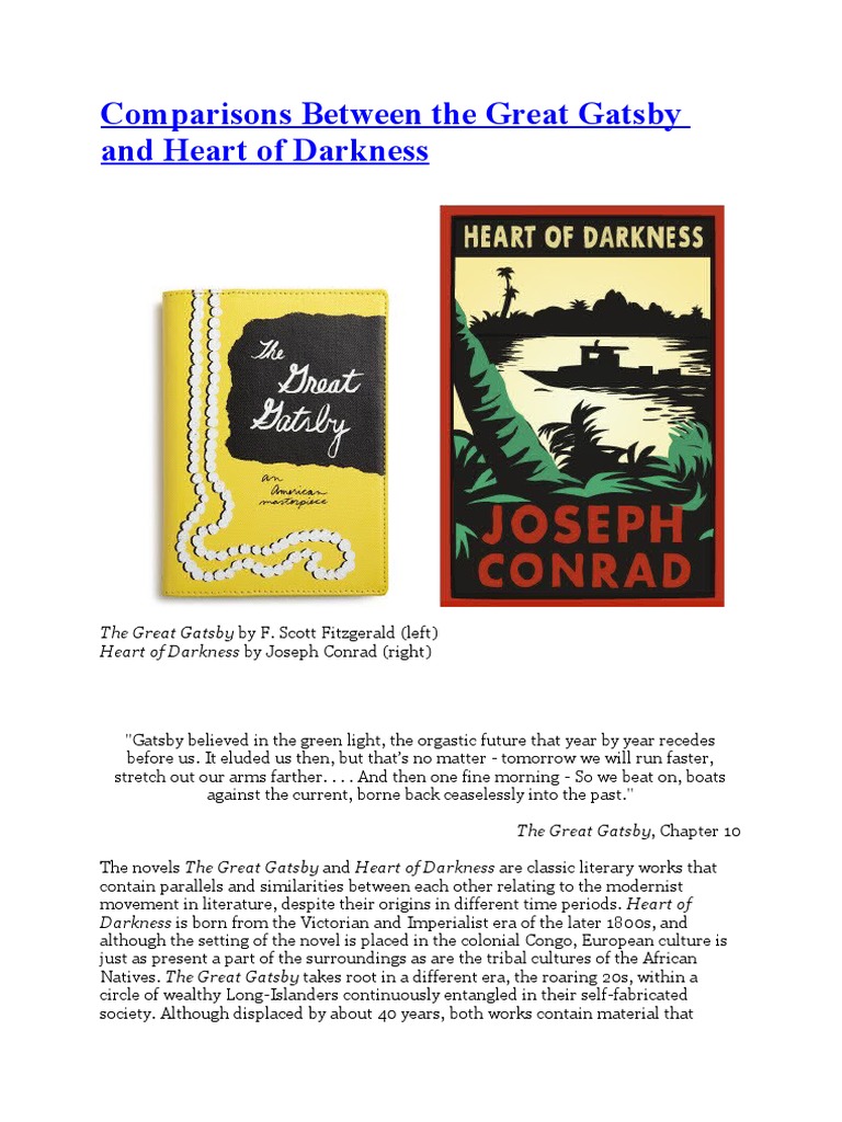 Comparisons Between The Great Gatsby and Heart of Darkness | PDF ...