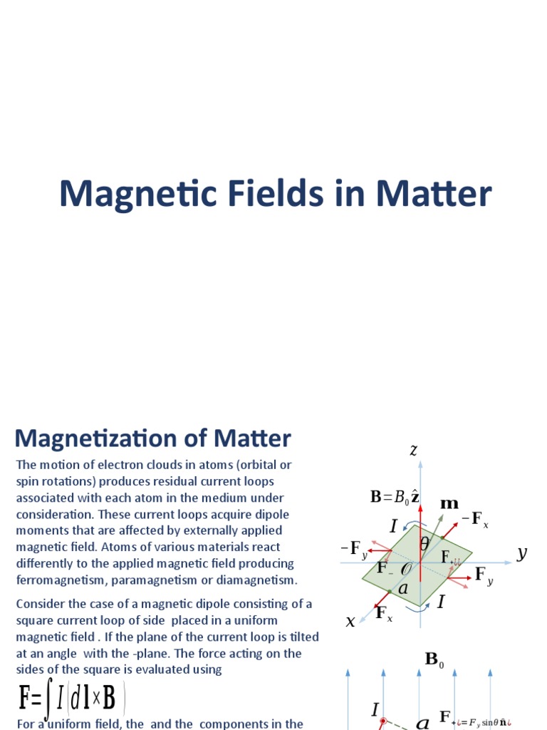 Magnetic Fields in Matter | PDF | Magnetization | Magnetic Field