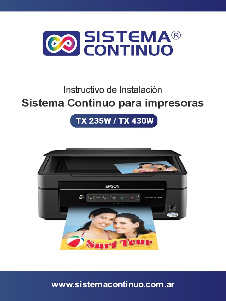 Instructivo de Sistema Continuo Epson TX235 - TX430W | PDF | Impresora ...