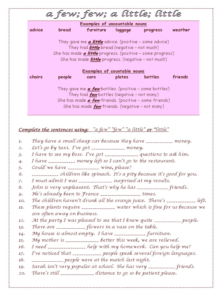 Few A Few Little A Little Grammar Guides 53424 | PDF