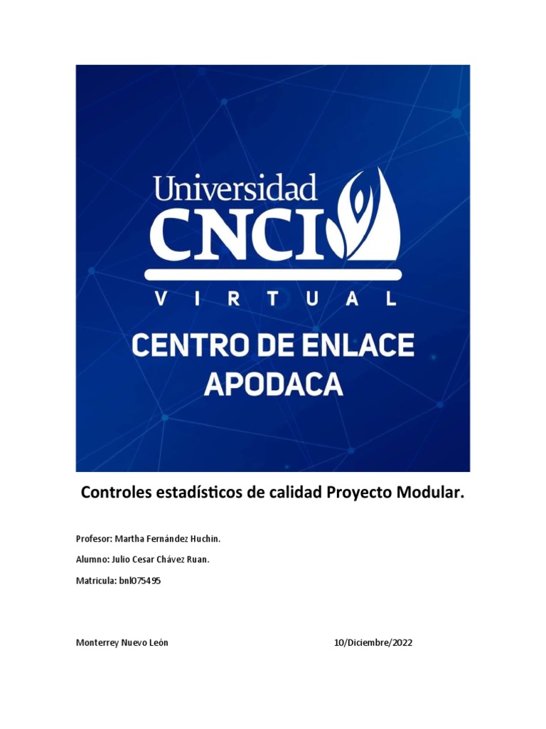 Control Estadistico de Calidad Proyecto Modular | PDF