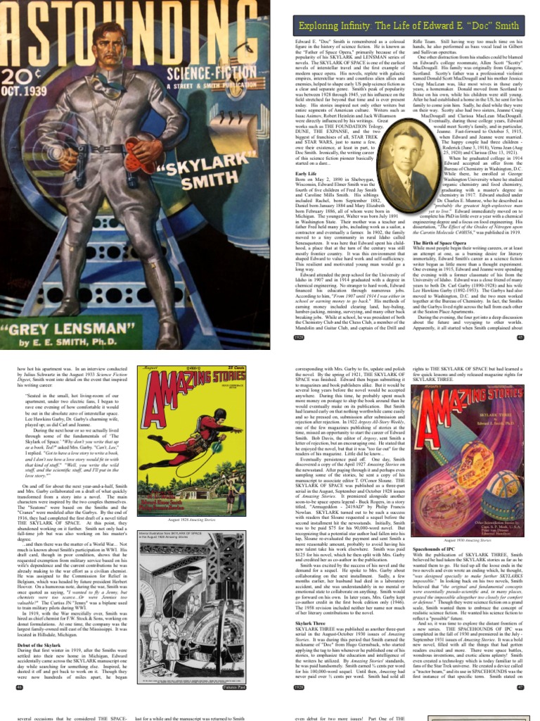E.E. Doc Smith Essay | PDF | Science Fiction