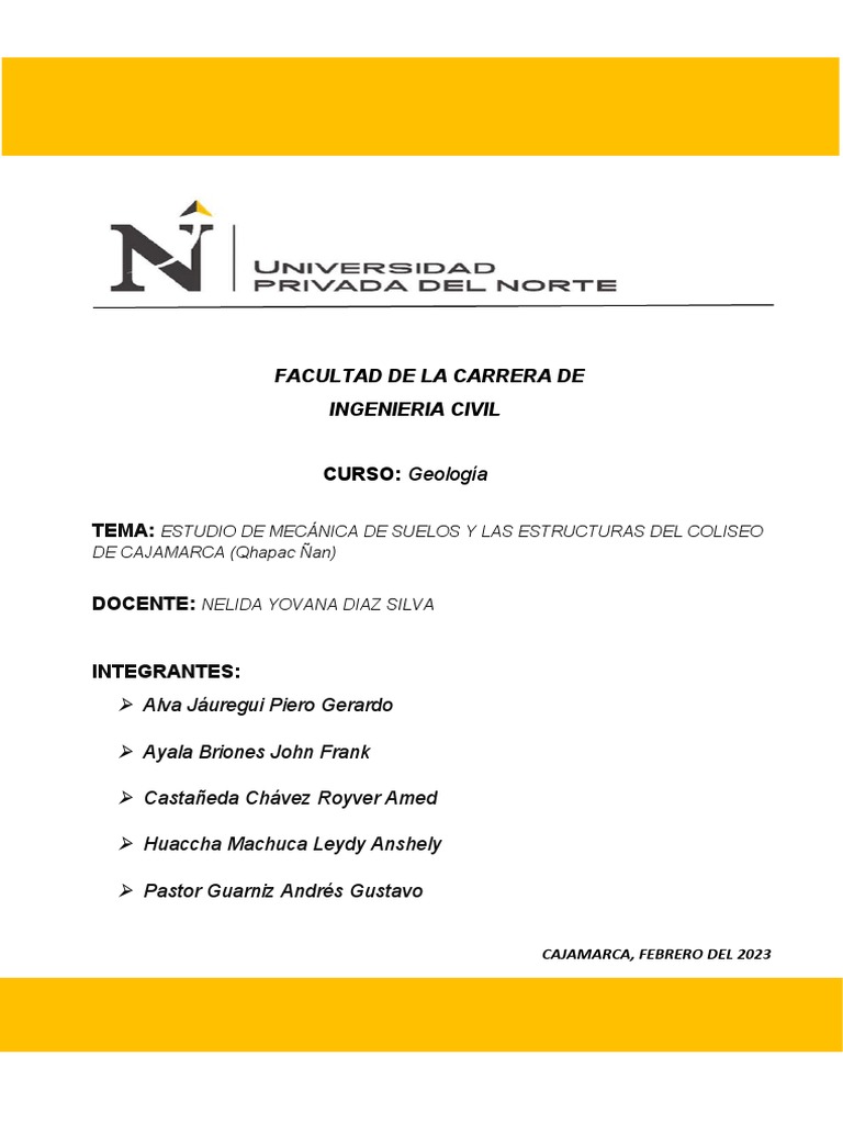 Estudio de Suelos Coliseo Qhapac Ñan | PDF | Ingeniería geotécnica ...