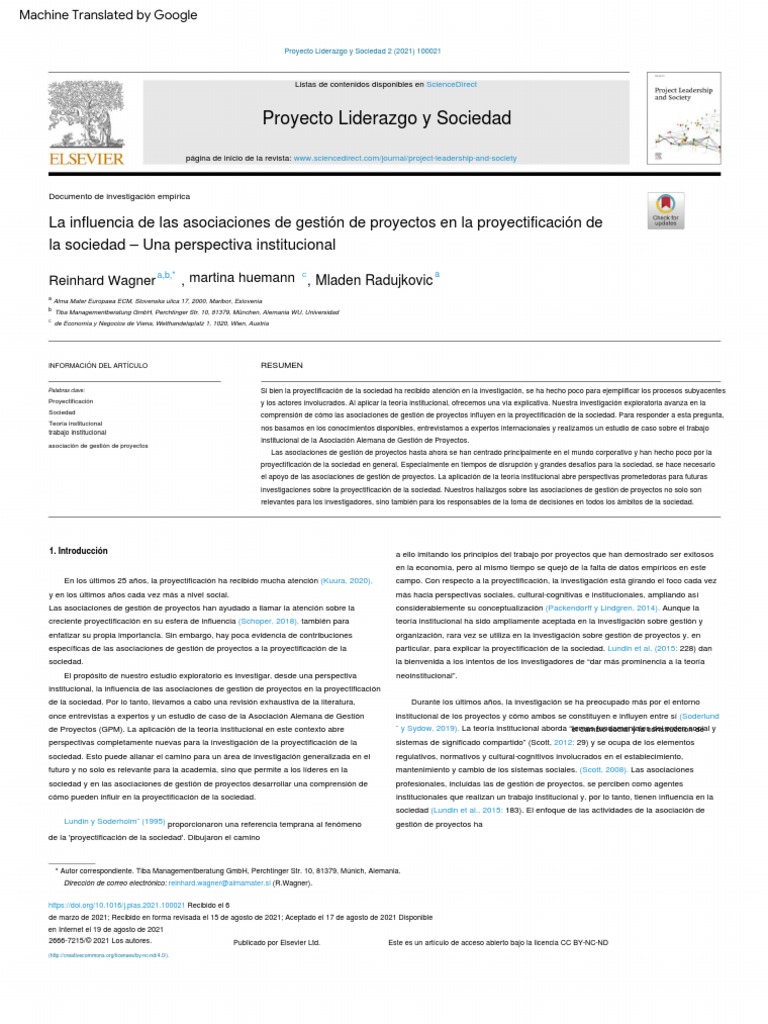 The Influence of Project Management Associations On Projectification of ...