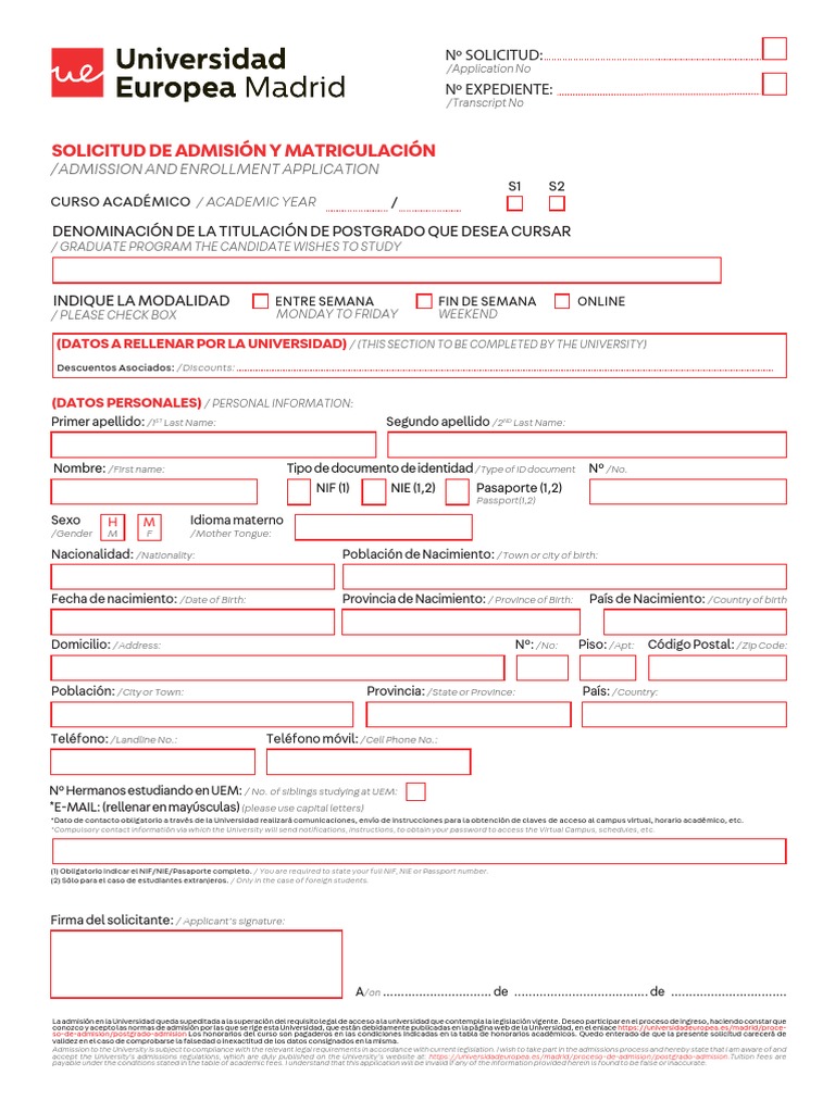 Solicitud Ingreso Postgrado | PDF