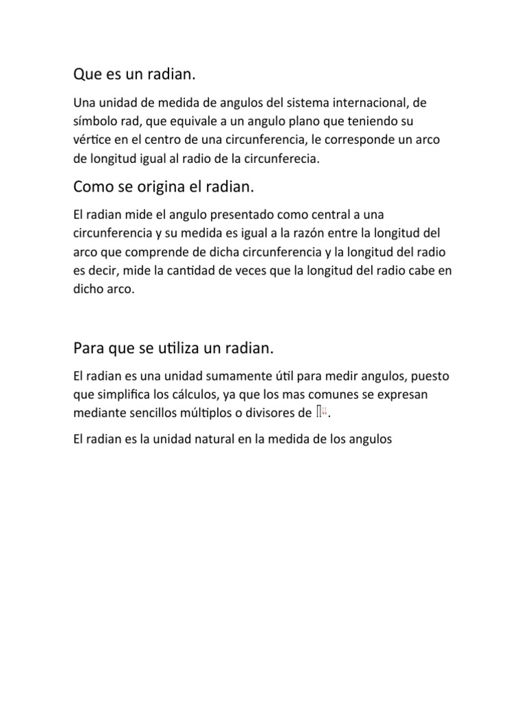 Que Es Un Radian | PDF