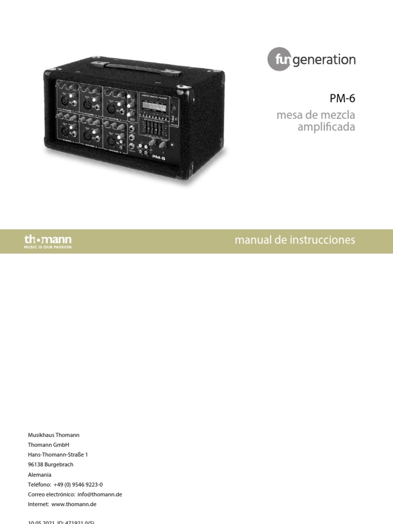 PM6 Mesa | PDF | Altoparlante | Bluetooth