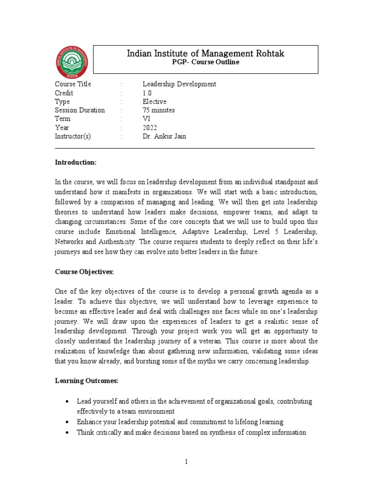 1.leadership Development PGP 2022 14th Oct 2022 | PDF | Leadership ... 1.leadership Development PGP 2022 14th Oct 2022 | PDF | Leadership ...
