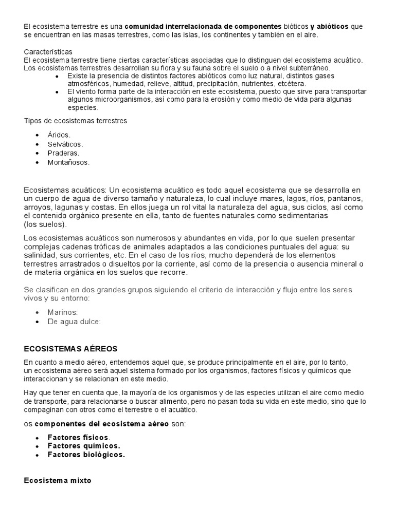 Tipos de Ecosistemas | PDF | Ecosistema | Suelo