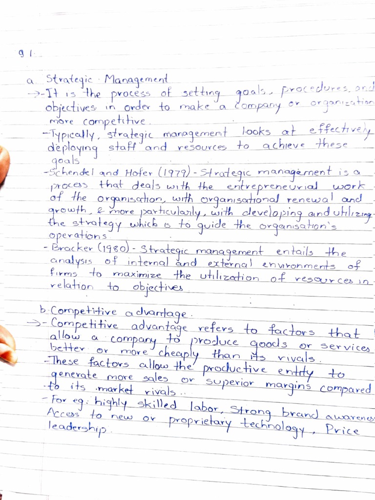 A Comprehensive Overview of Strategic Management Processes, Levels of ...