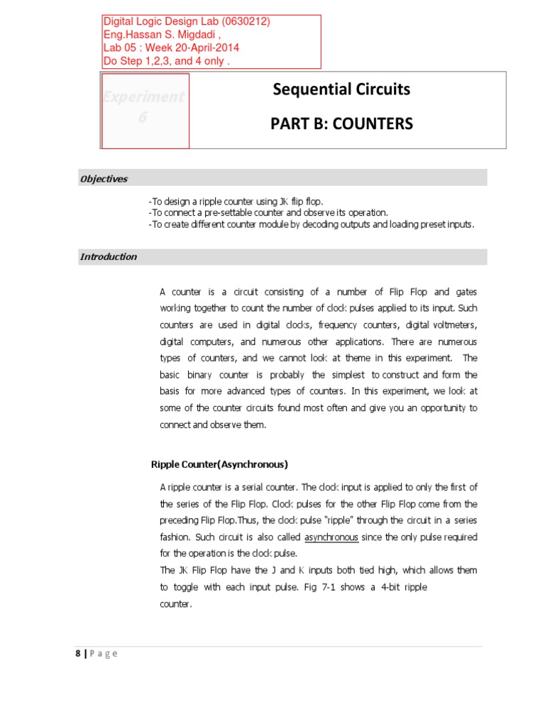 Digital Logic Design Lab Counters | PDF | Computer Science | Computer Engineering