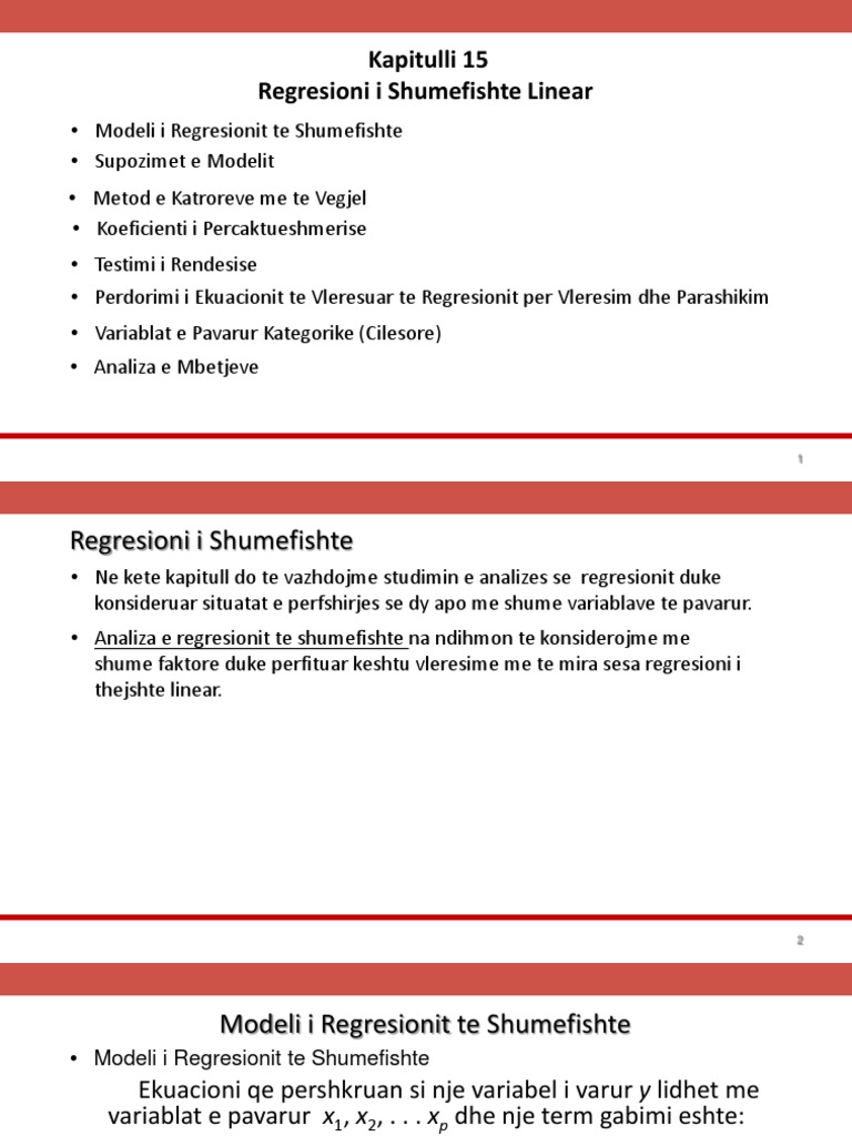 Regresioni I Shumefishte Linear | PDF
