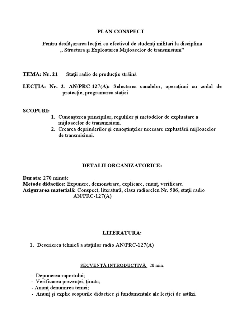 PRC 127 Programare | PDF