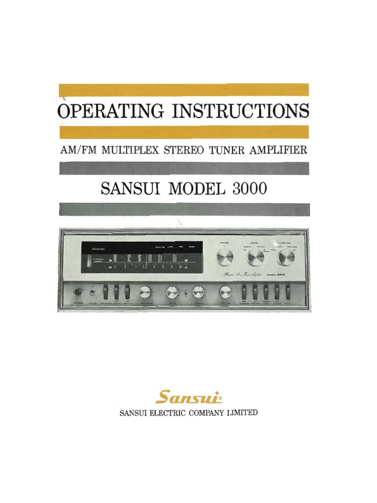 Sansui 3000 Owners Manual | PDF
