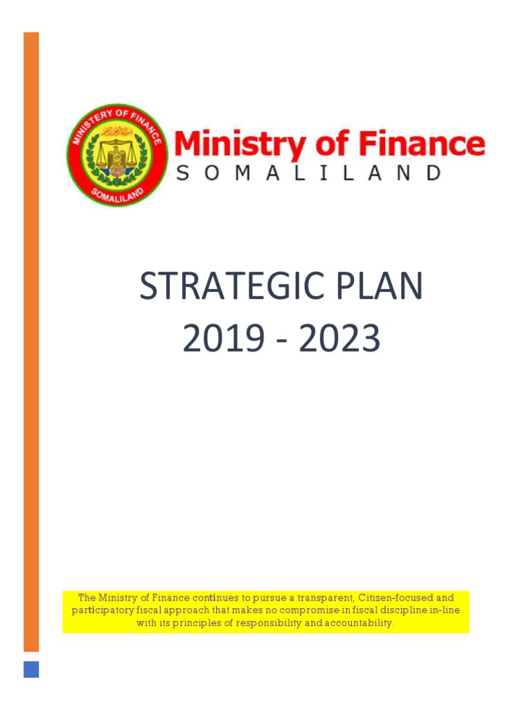 Somaliland Finance Strategic Plan 2019-2023 | PDF | Poverty Reduction ...