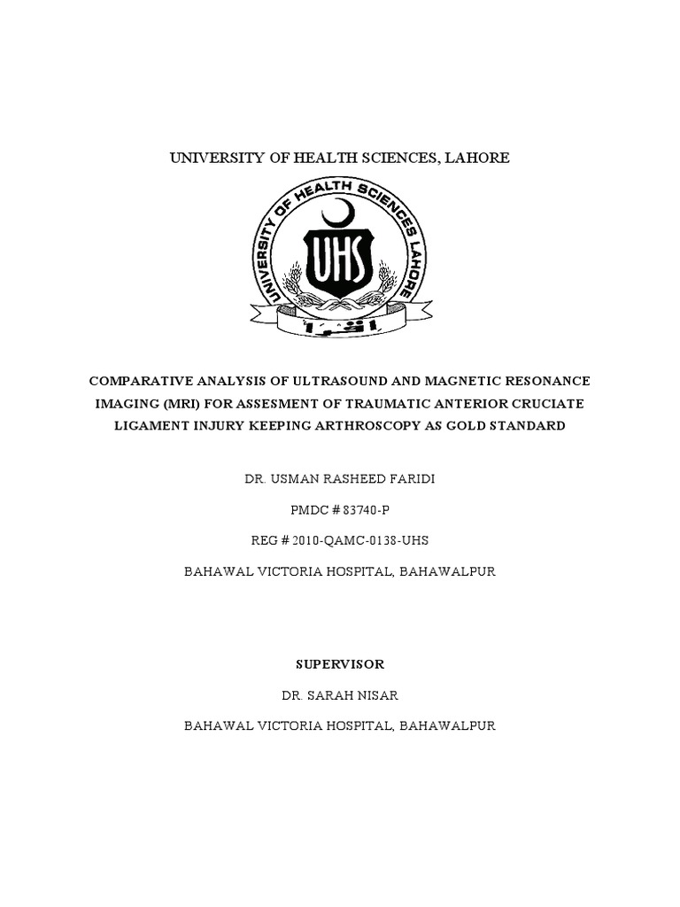 ACL Injury Usg Vs Mri 9feb | Download Free PDF | Medical Imaging ...