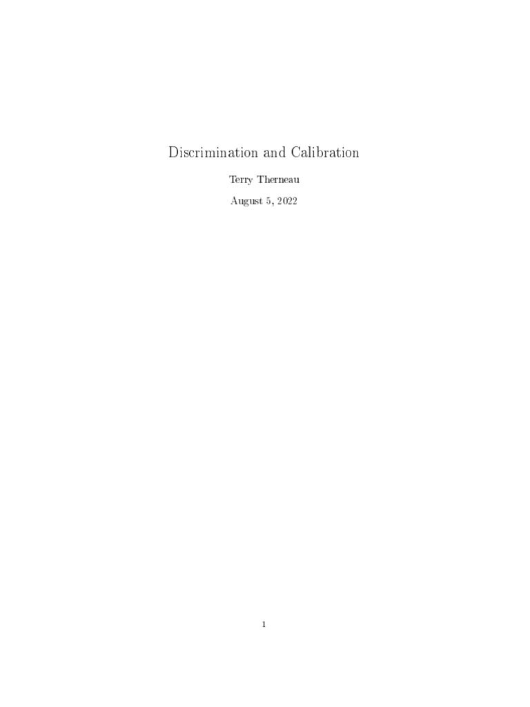 Discrimination and Calibration by Terry Therneau | Download Free PDF ...