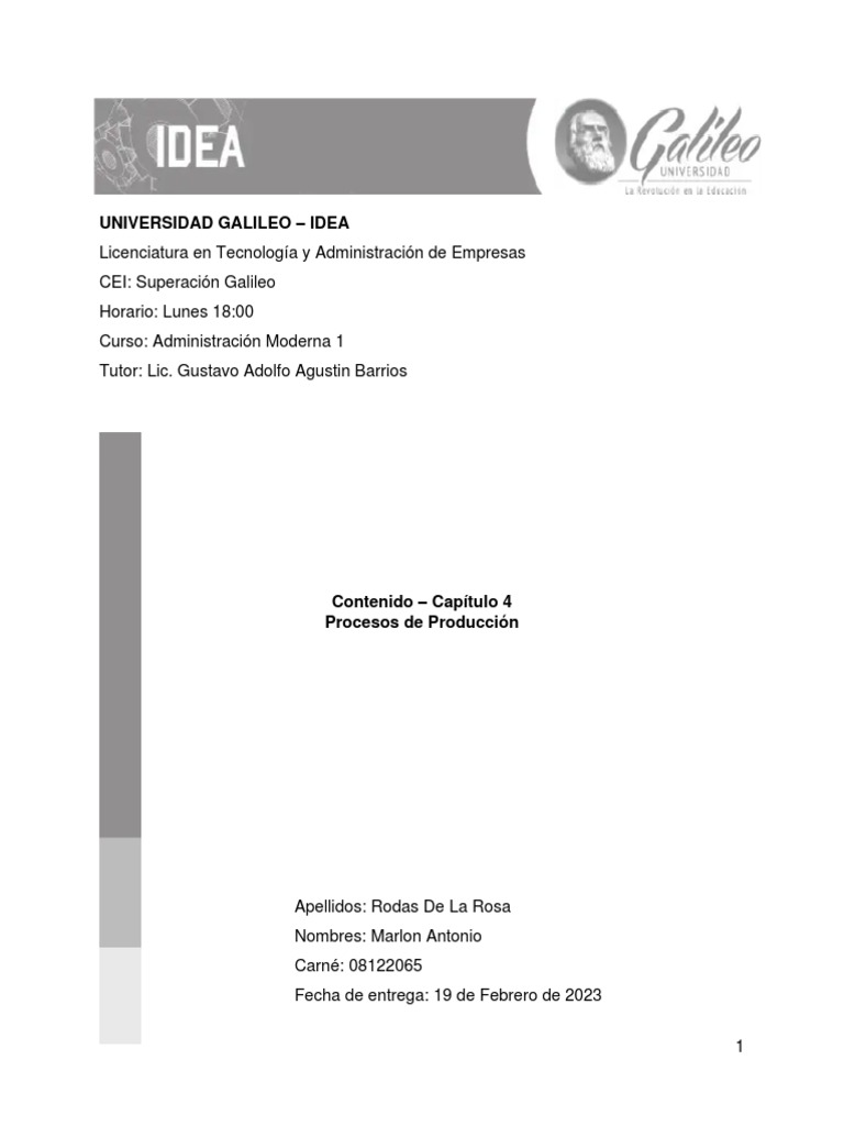 Tarea 4 Administracion Moderna 1 | PDF | Inventario | Diseño