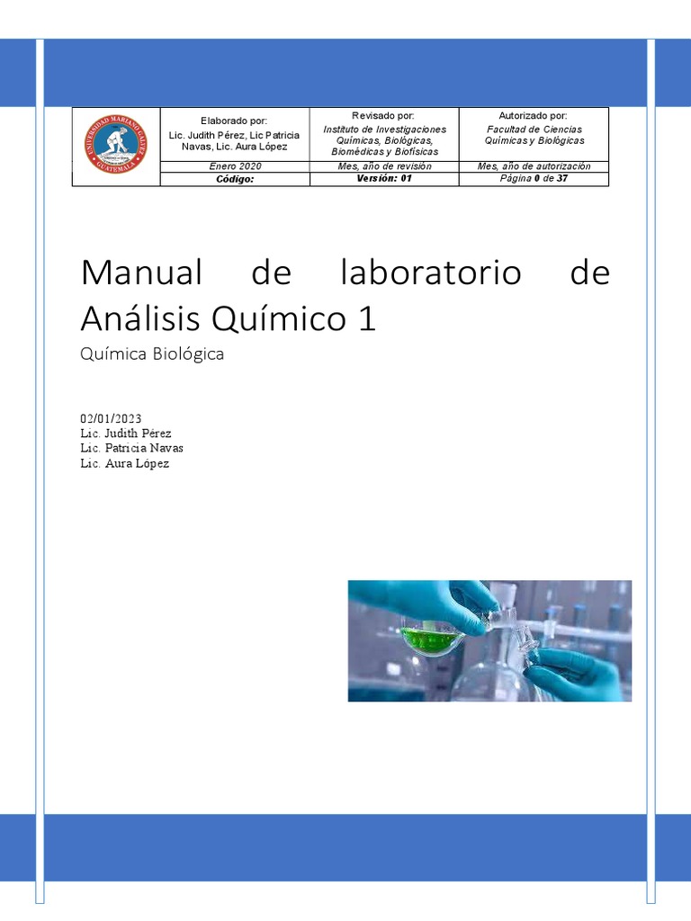 Manual Lab AQ1 QB QF Hibrido GIV | PDF | Concentración | Laboratorios