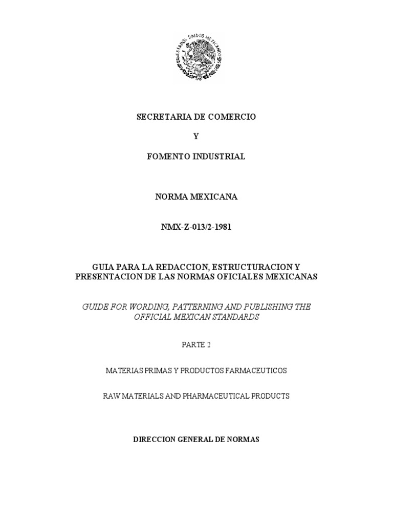nmx-z-013-2-1981 Guía para Elab Normas | PDF | Farmacia | Farmacéutico