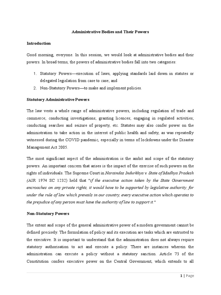 Administrative Bodies and Their Powers | PDF | Constitution | Adjudication