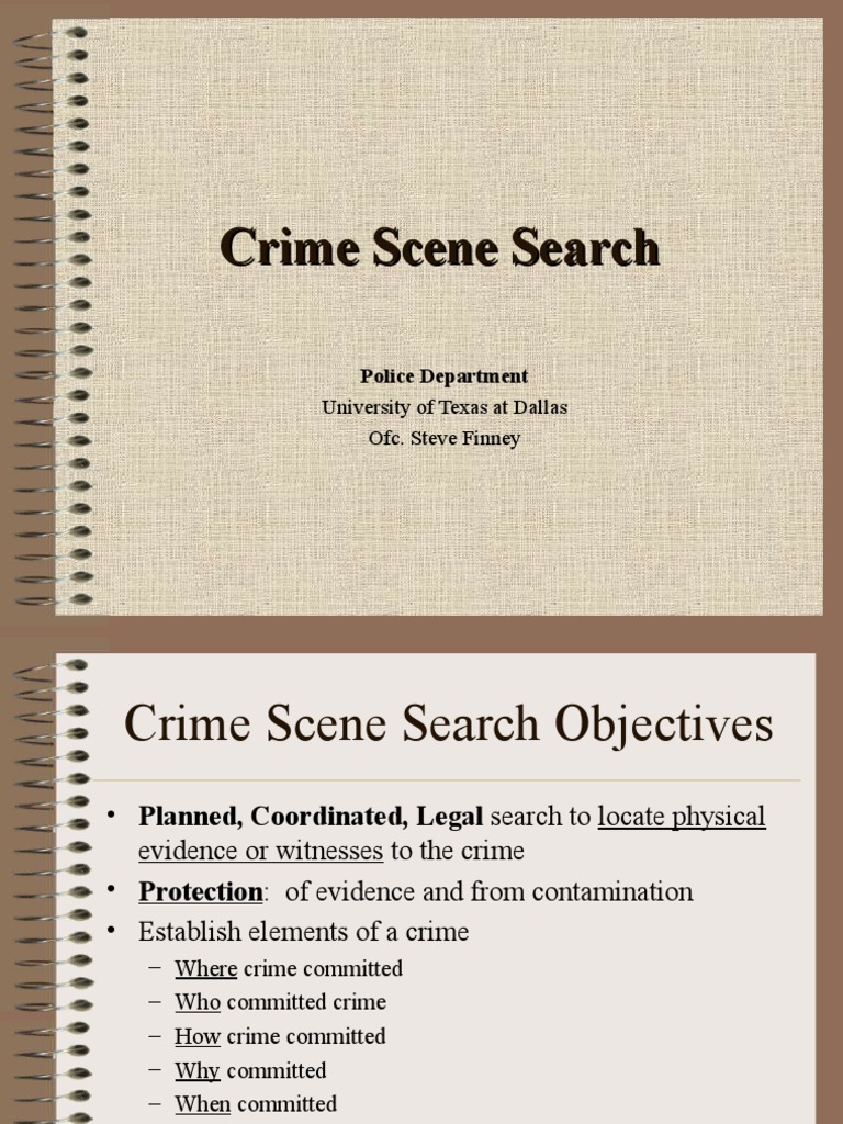 Guidelines for a Thorough and Methodical Crime Scene Investigation ...