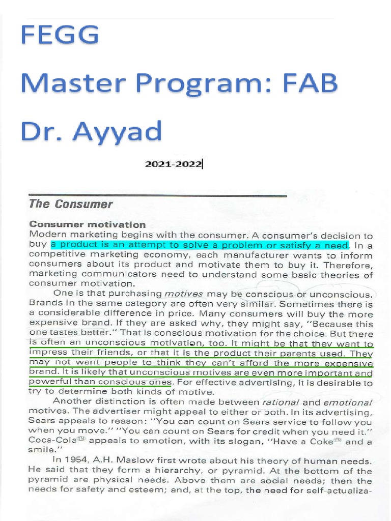 Consumer Motivation And Behavior Factors Pdf Attitude Psychology