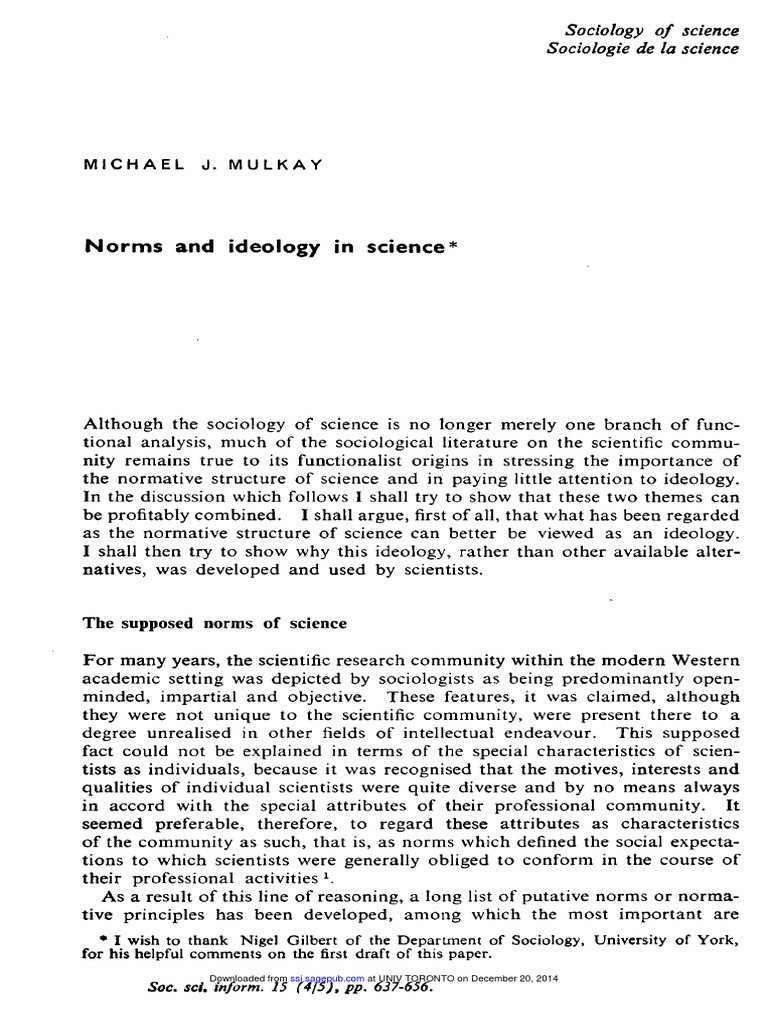 Mulkay | PDF | Science | Knowledge