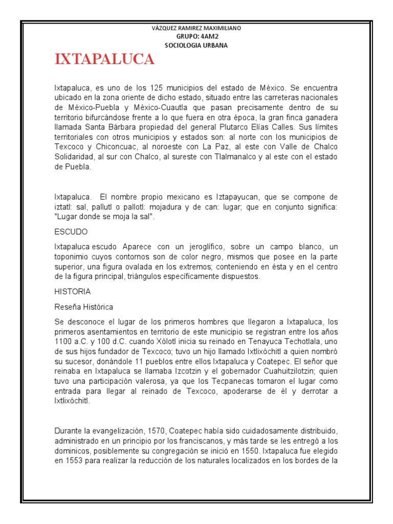 Historia de Ixtapaluca | PDF