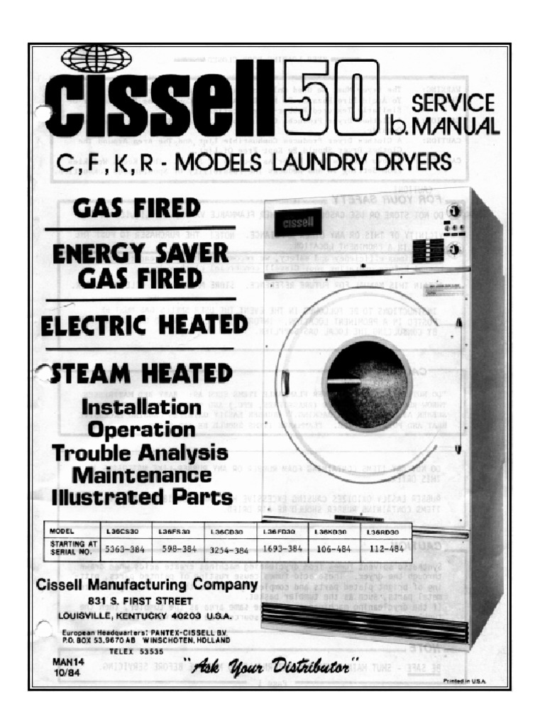 Cissell l36rd30 Secadora Cissell | PDF