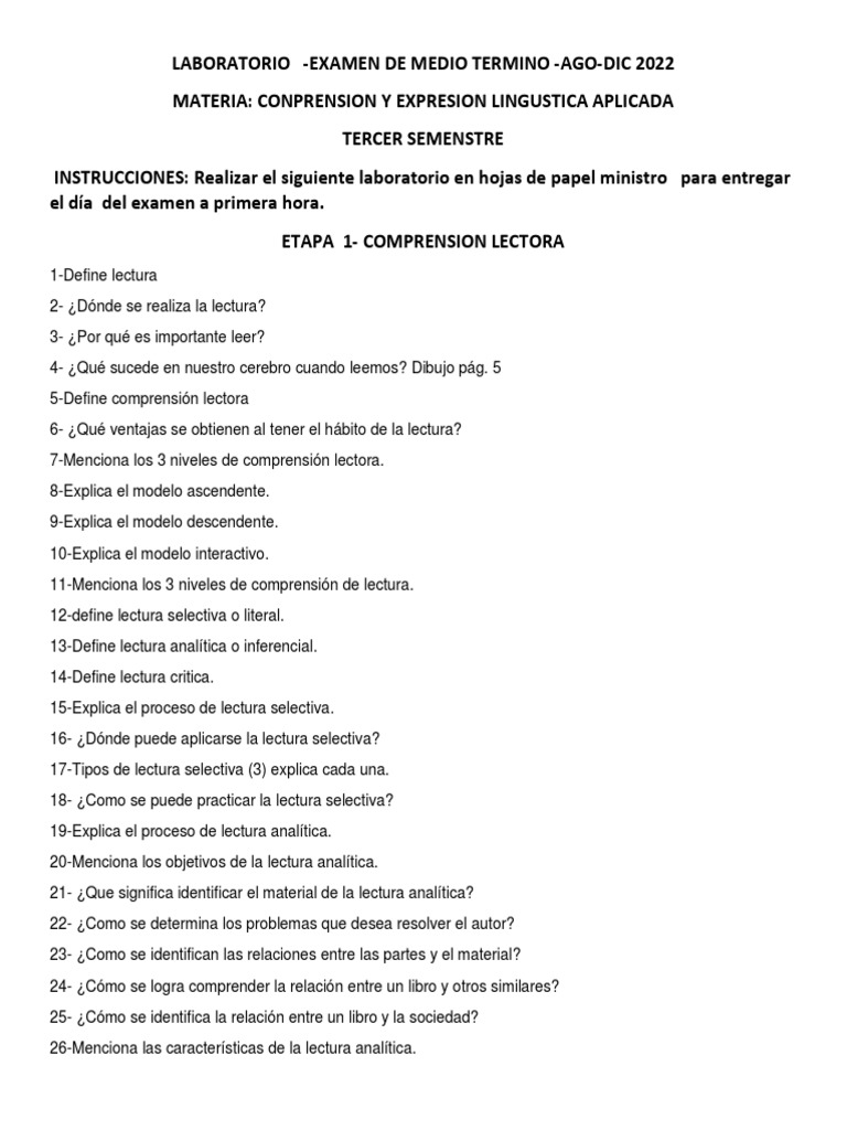 LABORATORIO CYELA Examen de Medio Termino Etapa 1 y 2 | Descargar ... LABORATORIO CYELA Examen de Medio Termino Etapa 1 y 2 | Descargar ...