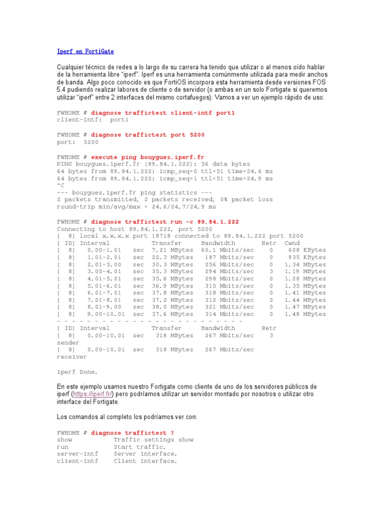 Iperf En Fortigate Pdf Red De Arquitectura Protocolos De Internet