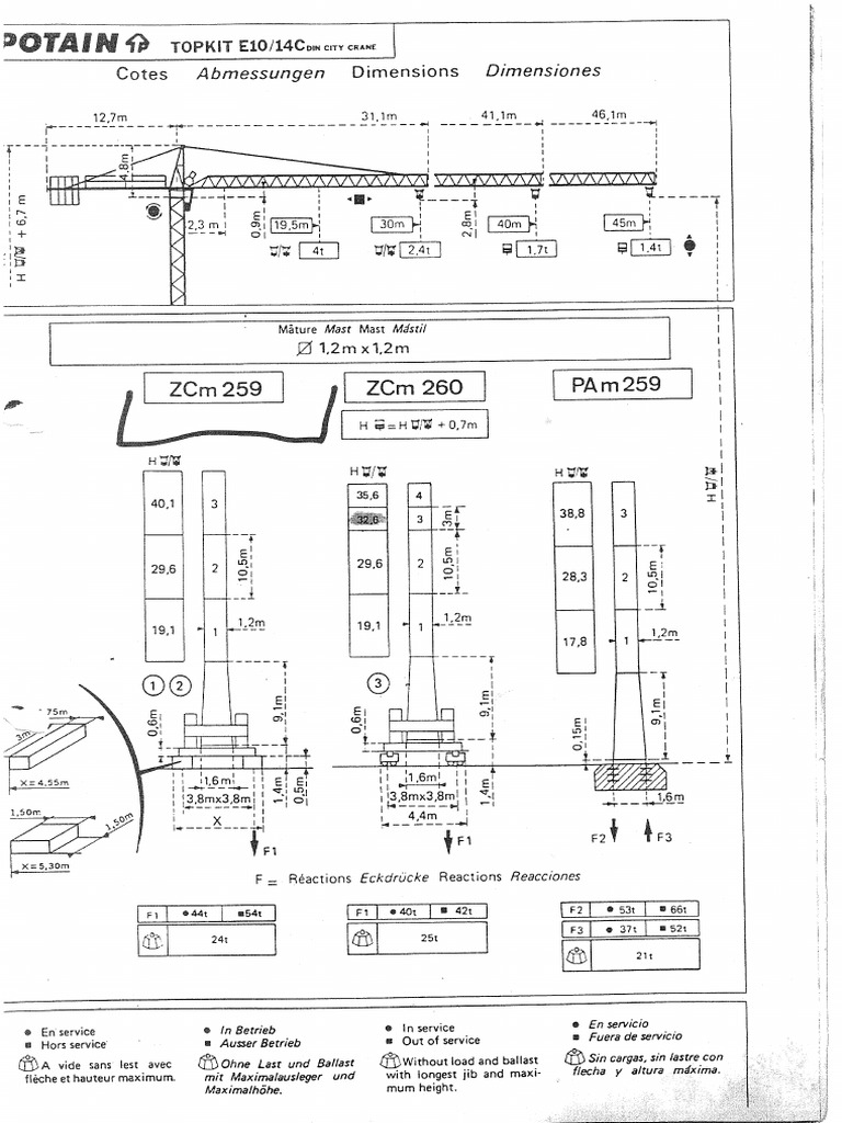 Potain E10-14c - Karty Danych | PDF