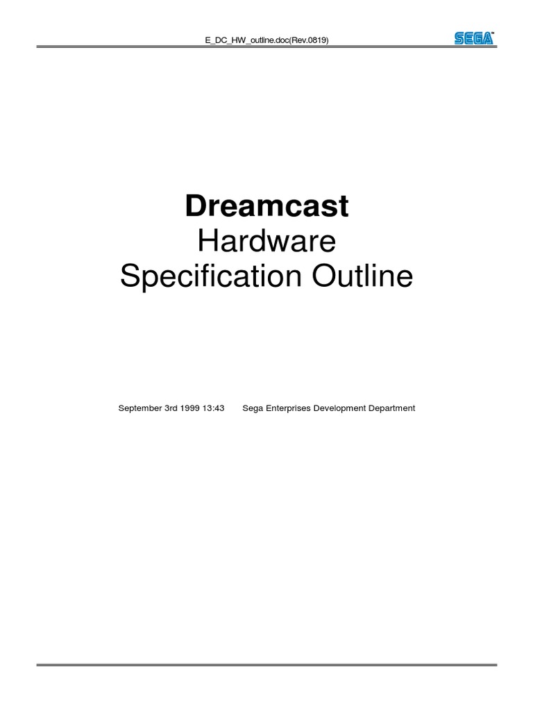 Dreamcast Hardware Specs | PDF | Input/Output | Booting