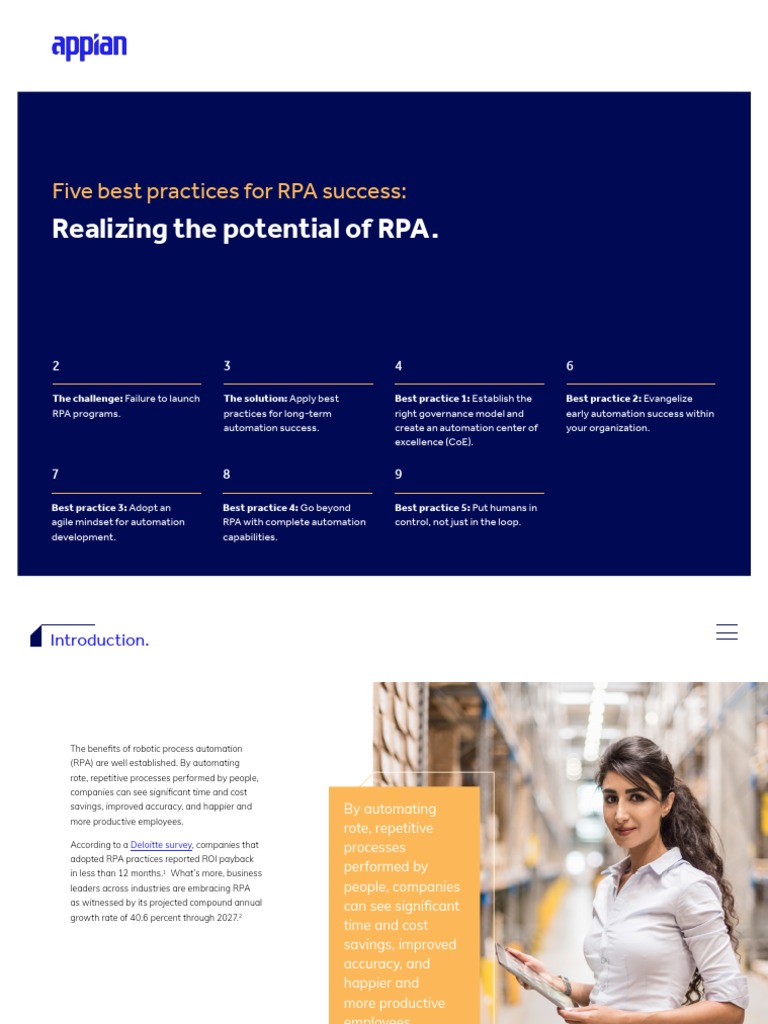 Ebook 5 Best Practices Rpa | PDF | Agile Software Development | Automation