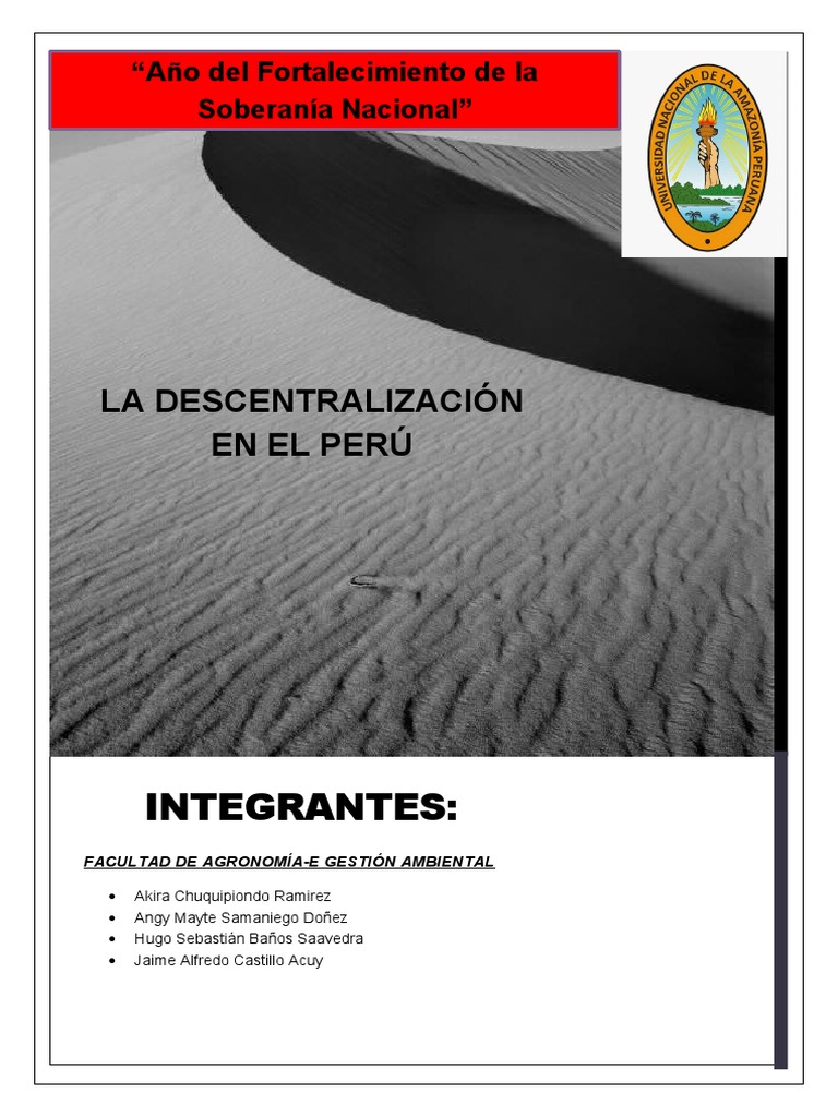 La Descentralización En El Perú Pdf Gobierno Local Estado Política